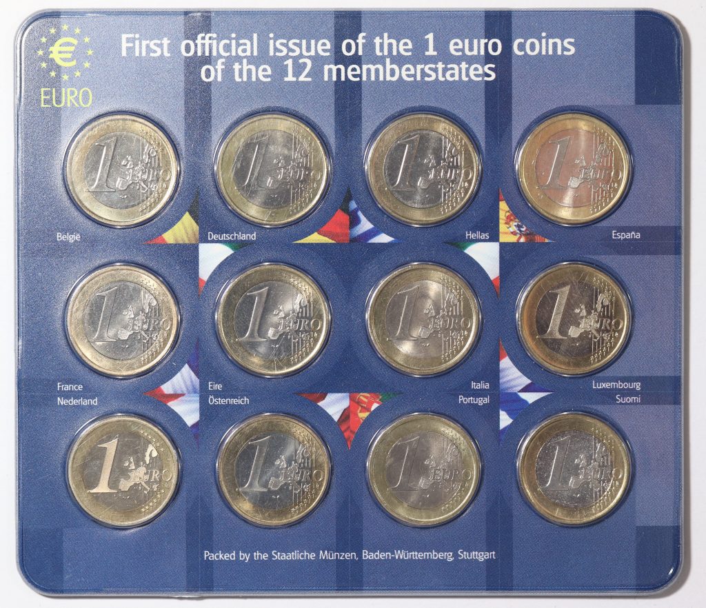 First Official Issue Of 1 Euro Coins Of the 12 Memberstates - Monaco ...